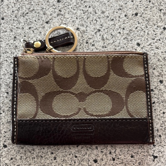 Coach | Accessories | Coach Brown Monogram Coin Pouch | Poshmark